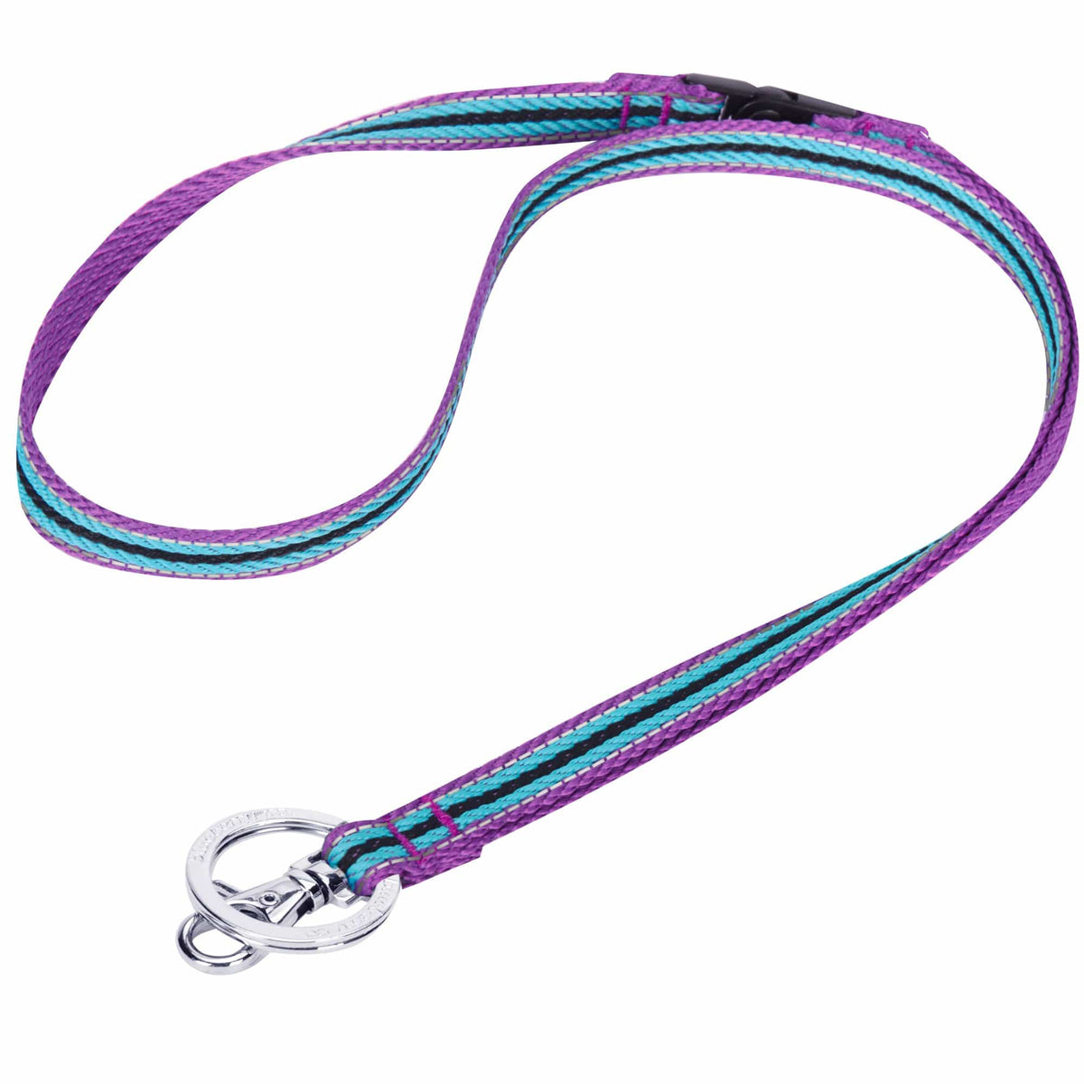 3M Reflective Multicolor Stripe Lanyard Half Inch Wide | Blueberry Pet